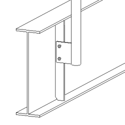 Montant vertical sur poutre | Tekla User Assistance