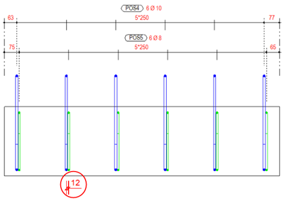 Coter des armatures avec l'application Cotation du groupe d'armature | Tekla User Assistance