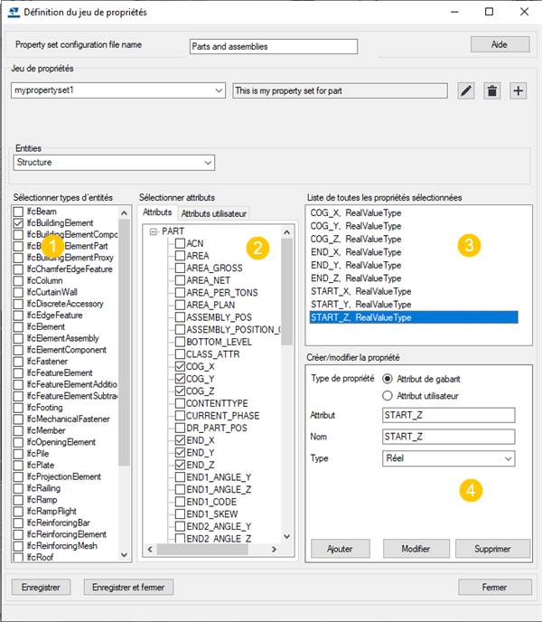 Création de nouveaux jeux de propriétés pour l’export IFC | Tekla User Assistance