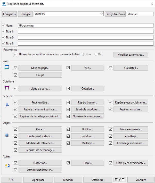 Définir des paramètres de dessin automatiques | Trimble User Assistance