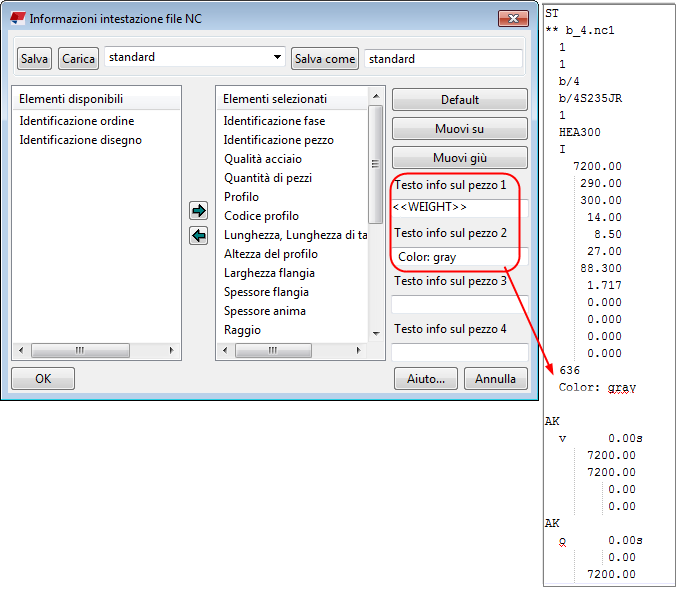 Personalizzare le informazioni nell'intestazione del file NC | Tekla ...
