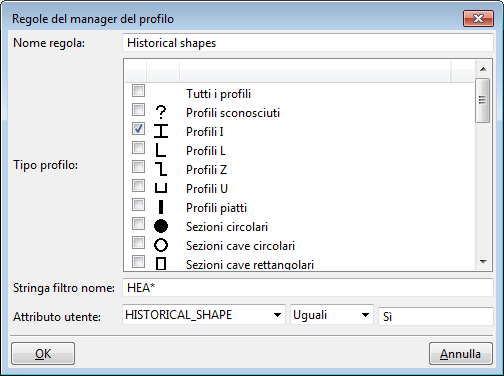 Personalizzazione del catalogo profili | Tekla User Assistance