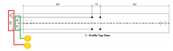 Maatlijnen aan profielen toevoegen | Tekla User Assistance