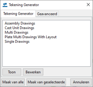 Tekening Generator maken | Tekla User Assistance