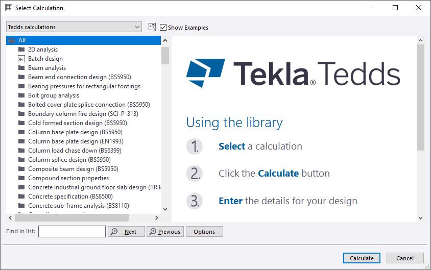 Using Tedds (Eurocode design example) | Tekla User Assistance